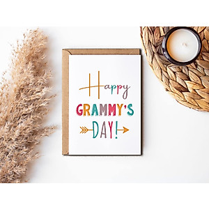 EirlysDesigns Greeting Card for Grammy or Grandma. Premium 5 x 7 inches Birthday or Mother's Day Card. Includes Envelope.