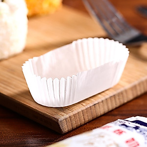 Loaf Liners Mini Baking Pan: 1000Pcs Paper Baking Cups Disposable Cupcake Liners Oil-Proof Cupcake Wrappers Rectangle Parchment Liners for Cake Balls Muffins Cupcakes and Candies