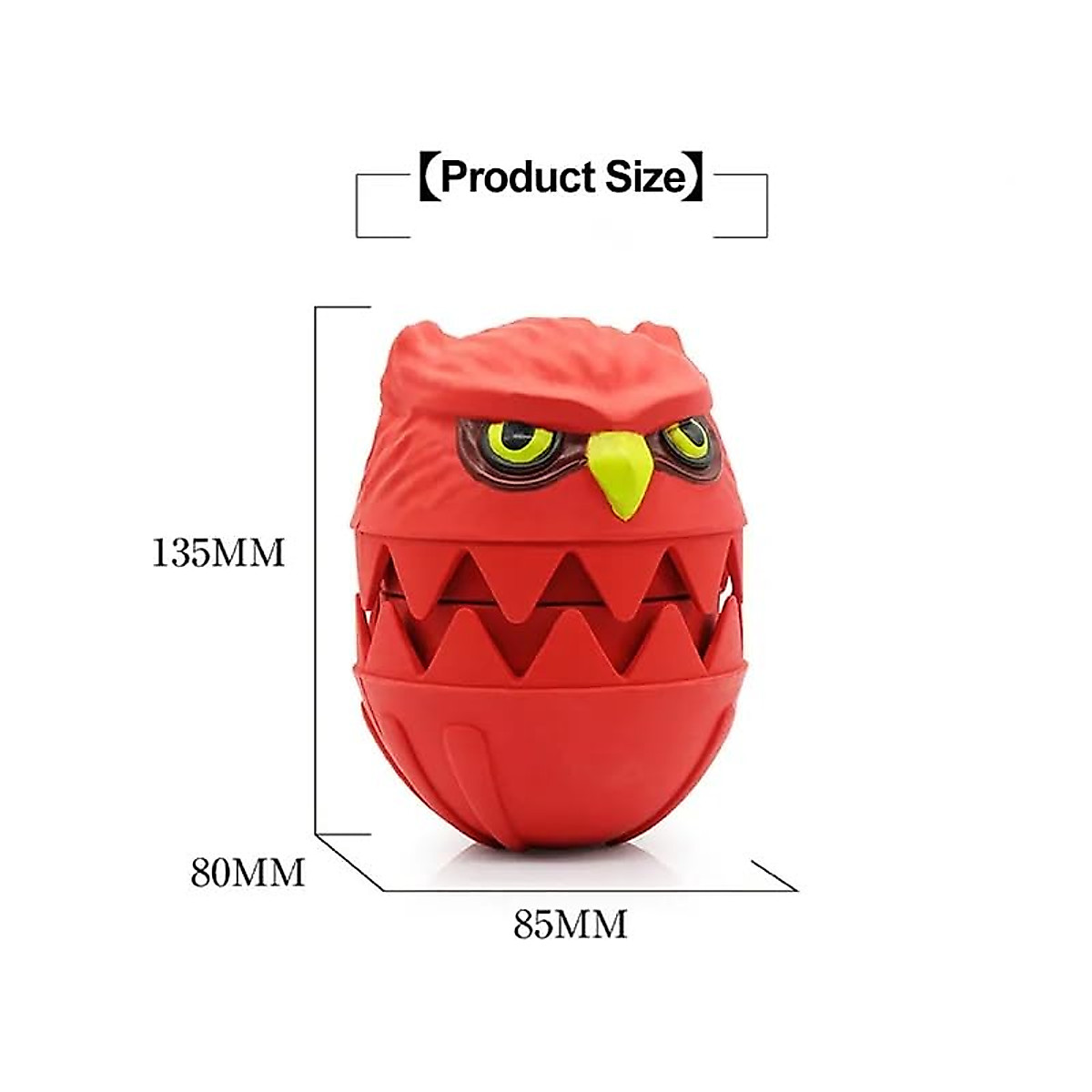 WapaW Owl Squeaky Dog Toy - Natural Rubber Treat Dispensing Dog Toys for Small & Medium Dogs, Indestructible Dog Chew Toys for Aggressive Chewer, Tough Dog Toothbrush Toy (Red Owl)