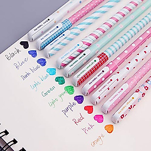 NYKKOLA Cute Color Pens for Women Colorful Gel Ink Pens Multi Colored Pens for Bullet Journal Writing Roller Ball Fine Point Pens for Kids Girls Children Students Teens Gifts 10 Pcs (0.5 mm)