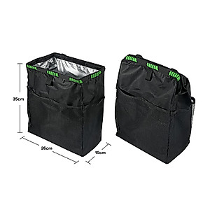 Reswish Car Trash Can,Leak-Proof Waterproof Car Trash Bin, Vehicle Multi-Use Organizer for Outdoor Traveling,Collapsible Auto Garbage Bag Large Capacity Trashcan Storage Bag for Truck, SUV