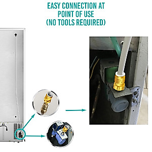 Ice Maker Fridge Quick Installation Kit with 25' Feet Tubing for Drinking Water Appliance Water Line, Solid Brass Stop Tee and Valve, 1/4" Fittings
