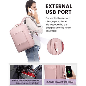 LOVEVOOK Laptop Backpack for Women & Men, Unisex 17 inch Waterproof Travel Backpack, Smart Work Backpack Casual Daypack with USB Charging Port, Computer Backpack for Business