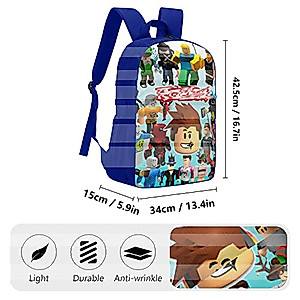 qiroxuil Game Backpack, Video Game Themed Backpack for Boys Girls Teens. Comes With a Pencil Case and Two Keychains.