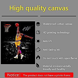 Cartstat Basketball Superstar Poster- Set of 4 Sport Canvas Wall Art 8x10inch Superstar Posters for Walls Decor for Bedroom Living Room Gym Office Great Gift LA Lakers Sports Basketball Fan UNFRAMED