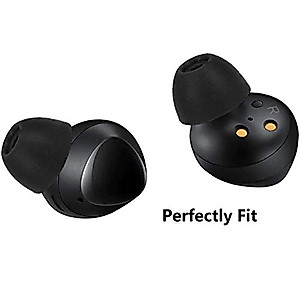 BLLQ for Samsung Galaxy Buds Ear Tips Wingtips 12 PCS Accessories, Silicone Earhooks Earbuds Cover Eargels Eartips for Galaxy Buds 2019, Black 12pcs