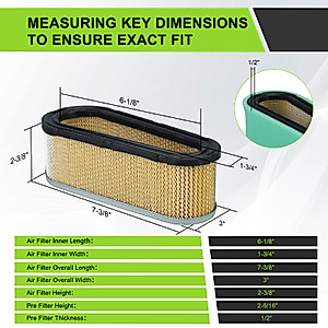 Harbot 493910 691667 Air Filter with 272477S 272477 Pre Cleaner Fuel Filter for BS 28A702 28B702 28B707 8.5HP - 11.5HP Vertical Engine Cub Cadet Toro Lawn Tractor