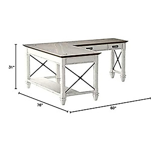 Martin Furniture Open L-Desk, White