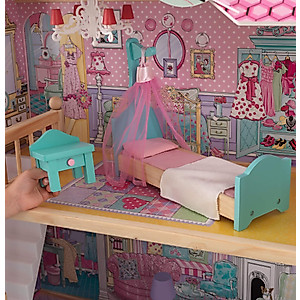 KidKraft Annabelle Wooden Dollhouse with Elevator, Balcony and 17 Accessories, Gift for Ages 3+