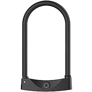 VIGAT Bike Lock, Fingerprint Lock, USB Charging, IP67 Waterproof，100 Fingerprints, Unlock Time 0.5 Seconds, Safety, for Bicycle Outdoors(Color:Black;Size:Large)