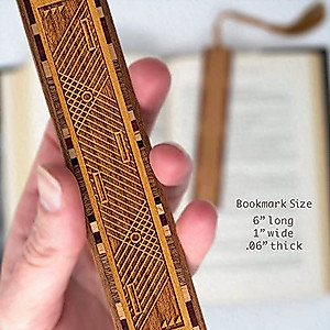 Harp Strings Engraved Wooden Bookmark with Copper Tassel - Made in USA