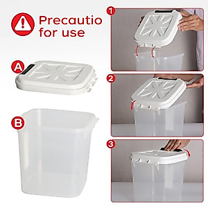 LivLab 10LBS Flour Container - Rice Dispenser 10LBS/5KG/5Qt Food Cereal Container Bins with Measuring Cup for Household Pantry Organization (10 LBS)