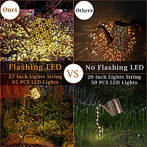 POPKER Solar Outdoor Lights - Decorative Watering Can Lights - Waterproof LED String - Decoration for Garden, Pathway, Yard, Patio, Porch - Gardening Gifts