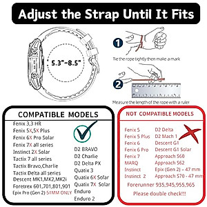 OUTVI 26 watch band compatible with garmin fenix 5x 6x Pro 7x 3 hr quick fit 26mm bands replacement for Epix Pro Gen 2 51mm Enduro 2 Descent Mk1 Mk2 Mk2i Mk3i tactix soft silicone men women Dark Blue