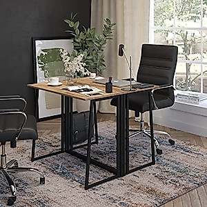 EMMA + OLIVER Small 36" Rustic Natural Home Office Folding Computer Desk - Laptop Desk