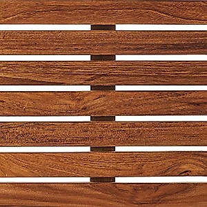 Bare Decor Zen Spa Shower or Door Mat in Solid Teak Wood and Oiled Finish, 31.5 by 19.5-Inch