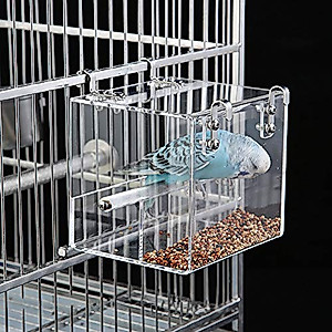Bird Feeder Food Container Seed Dish No-Mess Anti-Spill NO Assembly Hanging in Cage for Small Birds Budgerigar Canary Cockatiel Finch Parakeet Green Cheek Conures Parrotlets Lovebirds