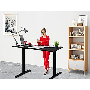 Lifetime Home Height Adjustable 55 Inches Electric Standing Desk - Upgraded Ultra Durable Home Office Large Rectangular Computer or Laptop Sit Stand Workstation Table - 55 x 24 inches, Black