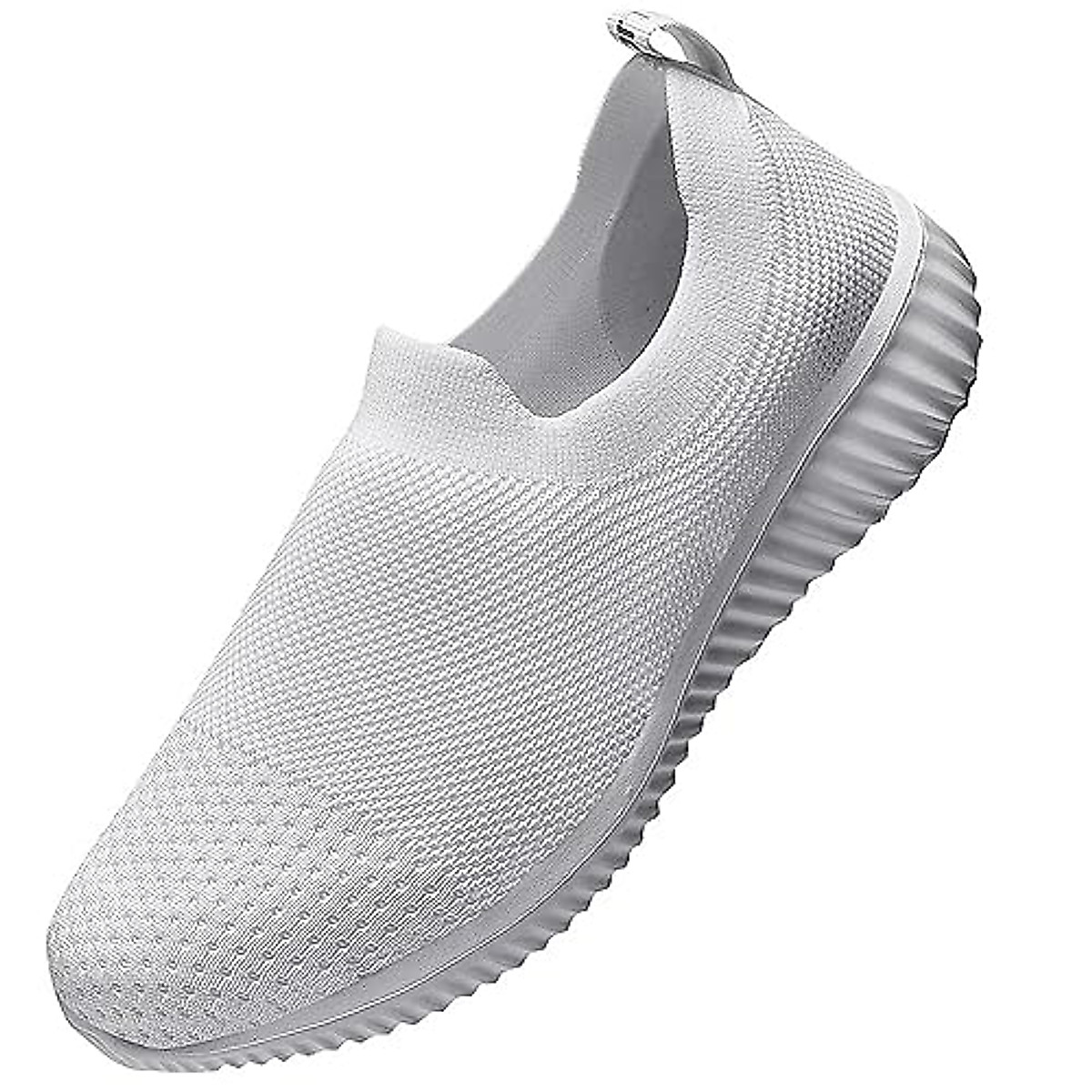 LANCROP Women's Walking Nurse Shoes - Mesh Slip on Comfortable Sneakers 11 US, Label 43 All White