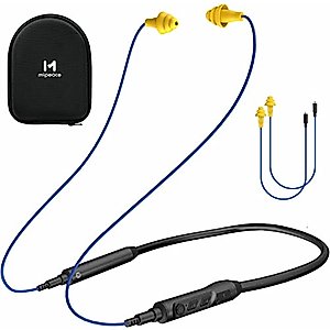 MIPEACE Bluetooth Earplug Headphones for Work, Neckband Ear Protection Bluetooth earplugs Work earbuds-29db Noise Reduction Safety Headphones with Replacement Buds,19+Hour Battery for Lawn Mowing DIY