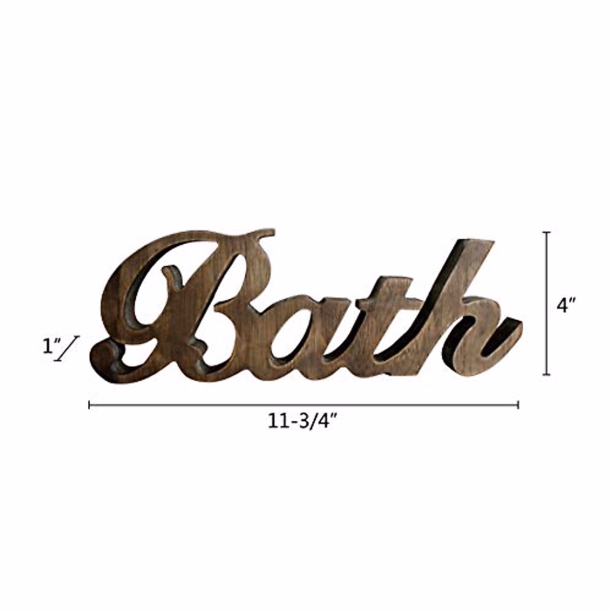CVHOMEDECO. Primitives Rustic Wood Words Sign Free Standing Bath, Bathroom/Home Wall/Door Decoration Art (Natural 2)