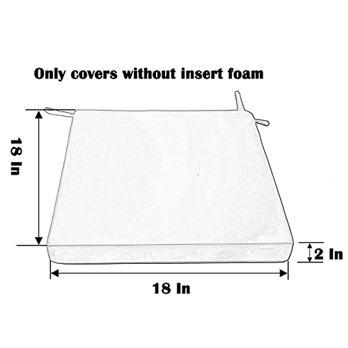 Leeymoo Outdoor Cushion Replacement Covers, Water Repellent Patio Seat Cushion Covers-Only Covers (20"x20"x2" 2 Pack Navy)