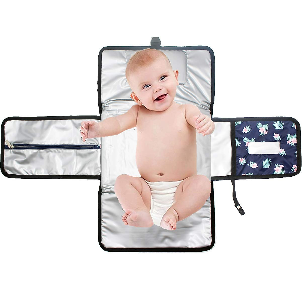 Portable Baby Diaper Changing Pad Waterproof, Portable Changing Pad for Diaper Bag with Pocket | Easy to Clean |Diaper Changing Mat