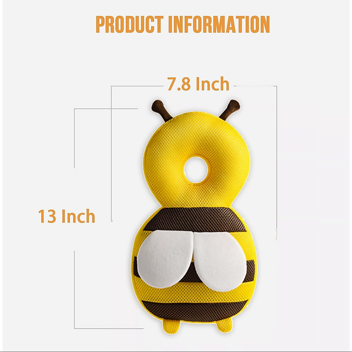 Baby Head Protector Backpack: Bee Soft Landing & Safety Toddler Fall Protection for Baby Crawling & Walking &Falling-Back Cushion for Infant
