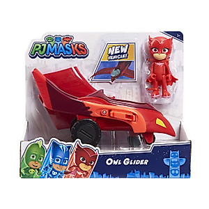 PJ Masks Owlette and Owl Glider, 2-Piece Articulated Action Figure and Vehicle Set, Red, Kids Toys for Ages 3 Up by Just Play