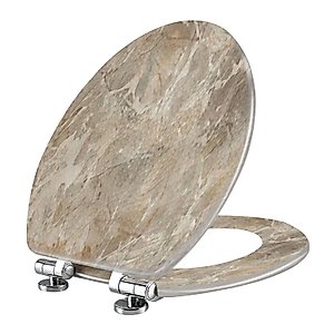 Elongated Toilet Seat Ceramic Floor Tiles Wall Tiles Natural Marble High Granite Surface For Resin Toilet Seat Quietly Slow Close with Quick-Release Hinges Toilet Seat with Cover Easy to Clean Install
