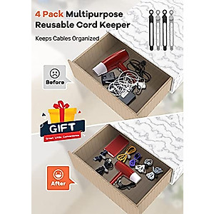 Cord Organizer for Small Kitchen Appliances: 10 Pack Upgraded Cord Wrapper Cord Holder with Reusable Cable Ties, Power Cord Keeper Stick on Mixer, Blender, Coffee Maker, Pressure Cooker and Air Fryer