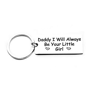 Christmas Gifts Womens Mens Stocking Stuffers for Dad Women Men Adults Stockings Stuffer Daddy Gifts from Daughter Ill Always Be Your Little Girl Keychain Daddy And Daughter