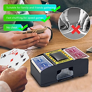 Automatic Card Shuffler 2 Deck - Battery Operated Electric Shuffler, Poker Shuffling Machine for Home Cards Games and Club Gaming, Playing Cards Machine, Suitable for 1-2 Decks, Cards Not Included