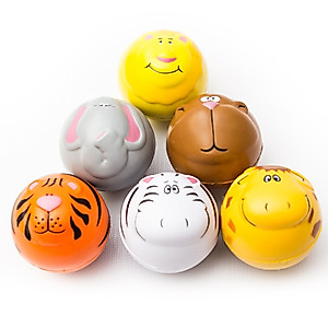 12 Pieces - Zoo Animals Squeeze Stress Ball Bulk for Kids and Adults Party Favor - Assorted Designs