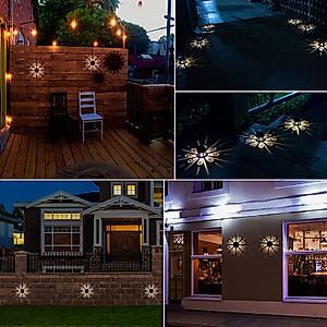 NEWNEN Solar Fence Lights, 2 Pack Deck Light Solar Powered, Solar Outdoor Lights Waterproof for Garden Backyard Patio Wall Stair Fence Decor Warm White
