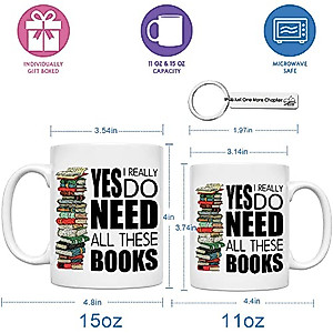 Twovill Book Mug Gifts For Book Lovers 11oz Coffee Mug Librarian Book Nerd Gifts Set For Women Men Female Girls Christmas Birthday Present For Book Lover Readers Writers Book Mug With Keychain
