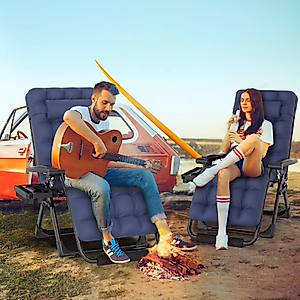 ZENPETIO 26In ZeroGravity Chair, Zero Gravity Recliner Lounge Chair for Indoor and Outdoor, Reclining Camping Chair for Lawn and Patio, Anti Gravity Chair w/Cushion, Cup Holder and Footrest, 440LBS