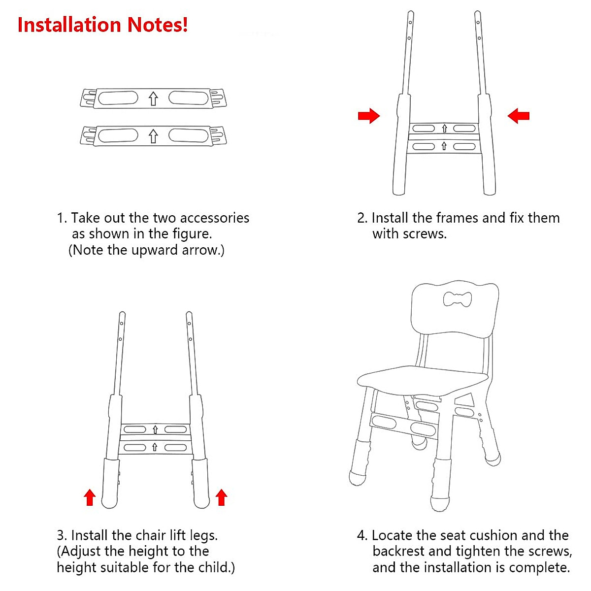 WHY TOYS 4 Piece Kids Chair Set 3 Levels Adjustable Stackable Kids Chairs Ideal for Playrooms, Schools, Daycares and Homes Washable and Easy to Clean Max Weight 220LB(Grey 4Piece Set)