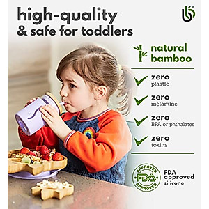 bamboo bamboo Toddler Sippy Cup with Straw and Lid, Transition Drinking Cup for Kids Holds 11.8 oz of Milk, Juice, Water or Smoothies – Glass Kids Cup with Impact-Resistant Silicone Sleeve and Straw