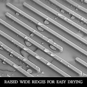 Dish Mat Silicone Dish Drying Mats Works For Drying Stemware Cocktail Glasses Silverware Pots Pans Knives and Dish Rack for Kitchen Counter Sink Bar Pads Easy to Clean 17.3"*7.9"*0.2" (Gray)