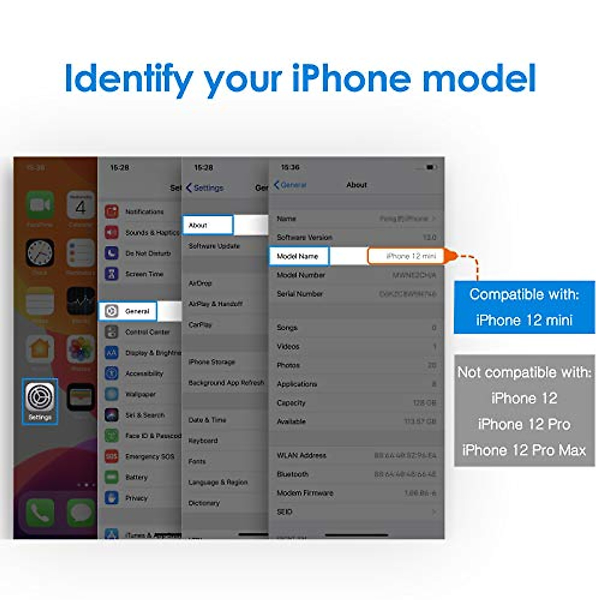 JETech Privacy Screen Protector for iPhone 12 mini 5.4-Inch, Anti Spy Tempered Glass Film, 2-Pack