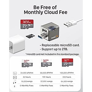 MAKTAR Qubii Pro USB-A Flash Drive, Auto Backup While Charging, MFi Certified Compatible with iPhone/iPad, Memory Stick iPad External Photo Storage for MacBook/Laptops/PC Photo Stick