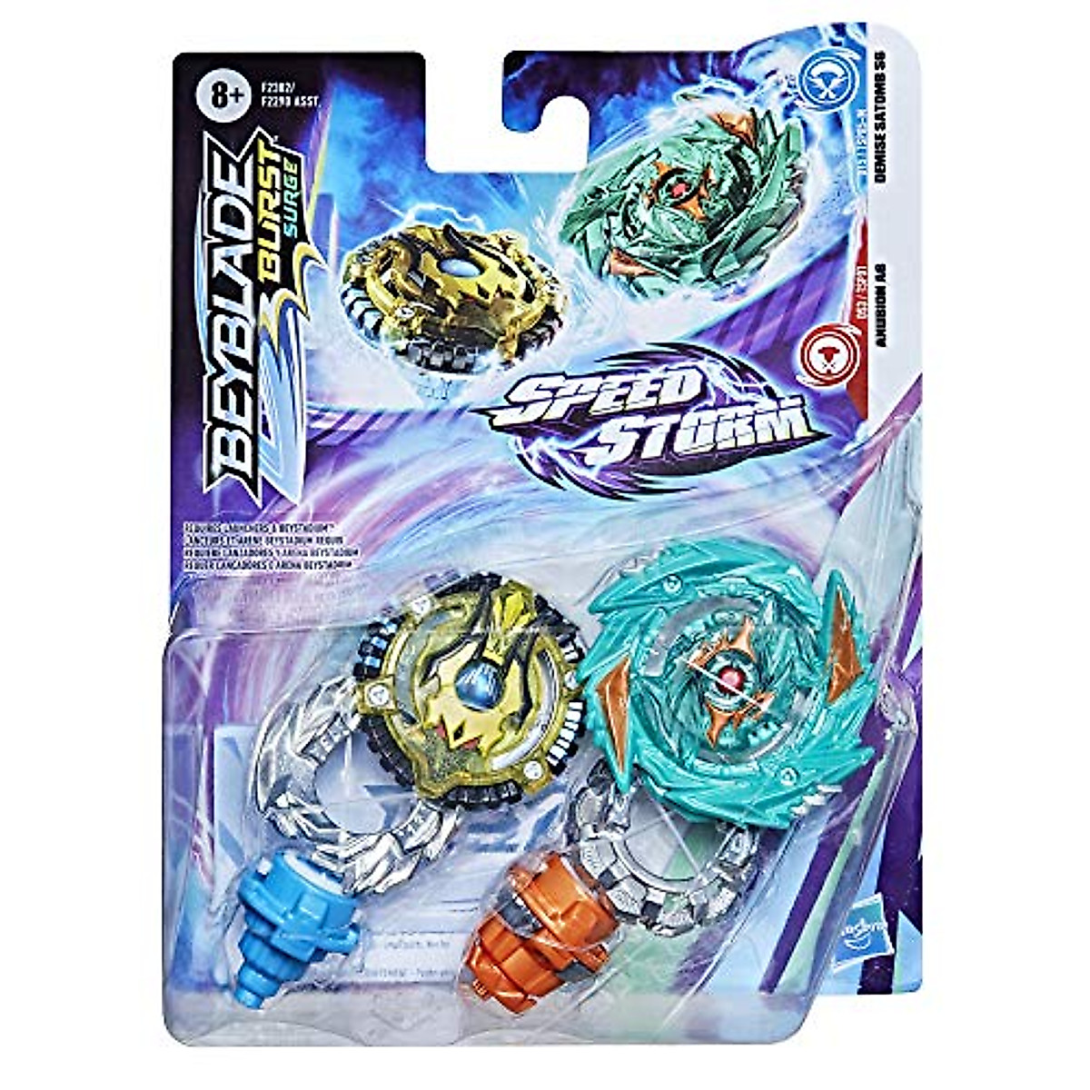BEYBLADE Burst Surge Speedstorm Demise Satomb S6 and Anubion A6 Spinning Top Dual Pack -- 2 Battling Game Top Toy for Kids Ages 8 and Up
