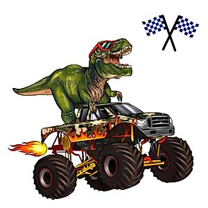 Monster Truck Wall Decals Peel and Stick for Boys Room Decor, Vinyl Monster Truck Wall Stickers Murals for Boys Bedroom Decor