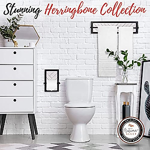 Autumn Alley White Farmhouse Towel Rack Holder Wall Mounted for Bathroom, Laundry Room in Unique Shiplap Design – Rustic Distressed Wood Towel Rack, Modern Matte Black Rod