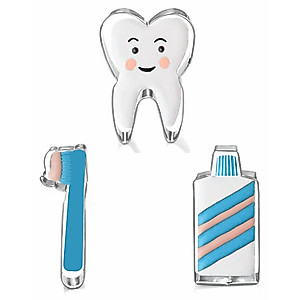 Mini Tooth Series Cookie Cutters Set of 3 pcs, Stainless Steel Fondant Cutter Molds Baking DIY (Toothpaste+Toothbrush+Tooth)