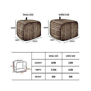 Toaster Cover, 2 Slice Toaster Cover Retro Wood Grain Printed Kitchen Small Appliance Covers, Dust and Machine Washable Bread Maker Cover (12w X 7.5d X 8h)