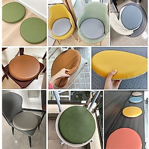 Round Upgrade Memory Foam Seat Cushion,1/2 Packs Round Chair Cushions Leather Waterproof Stool Cushion Detachable Chair Pads Non Slip Home Seat Cushion ( Color : Ivory white , Size : 33cm(Set Of 2) )