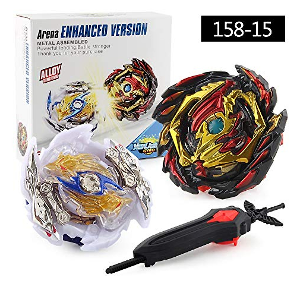 Battling Game Tops Metal Fusion Starter Set | Launcher Included | 2Set - Cho-Z Achilles.00DM/Ace Dragon. St. Ch with 4D Launcher Grip Gyro Top Set