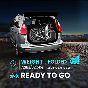 MAGICYCLE Electric Bike Foldable 20" x4.0 Fat Tire Electric Bicycle, 52V 15AH Removable Battery 750W Fat Tire Ebikes Hydraulic Disc Brakes (Blue)